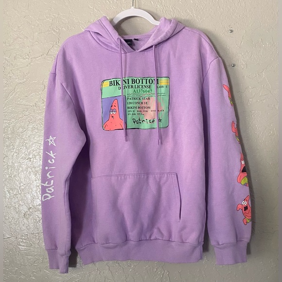 Nickelodeon | Tops | Patrick Star Spongebob Hoodie Size L Purple ...